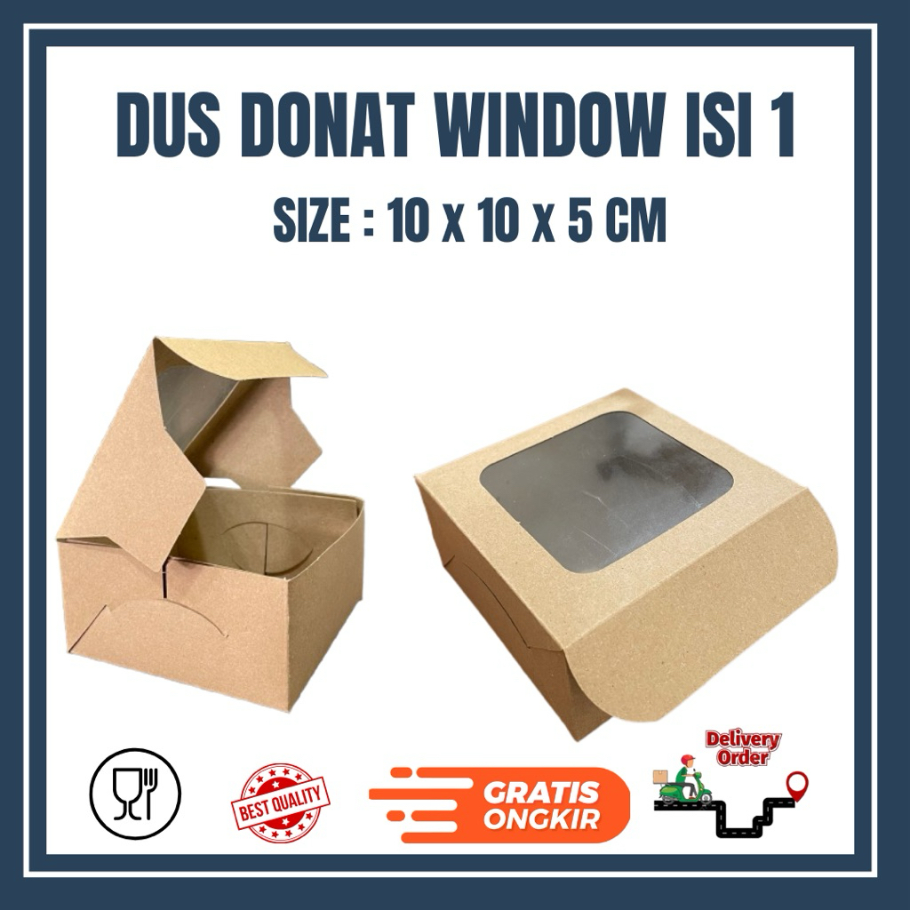 Jual DUS DONAT WINDOW ISI 1 / KOTAK DIMSUM ISI 4 WINDOW FULL LAMINASI ...