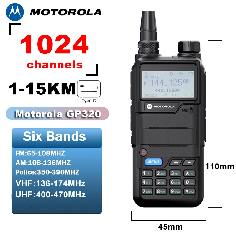 Jual Mini Two-way radio Handheld MOTOROLA® 1024 CH Walkie Talkie Dual ...