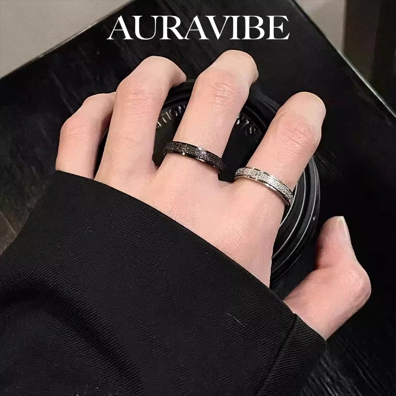 Jual AURAVIBE Asli Gypsophila Buram cincin hitam putih laki-laki baja ...