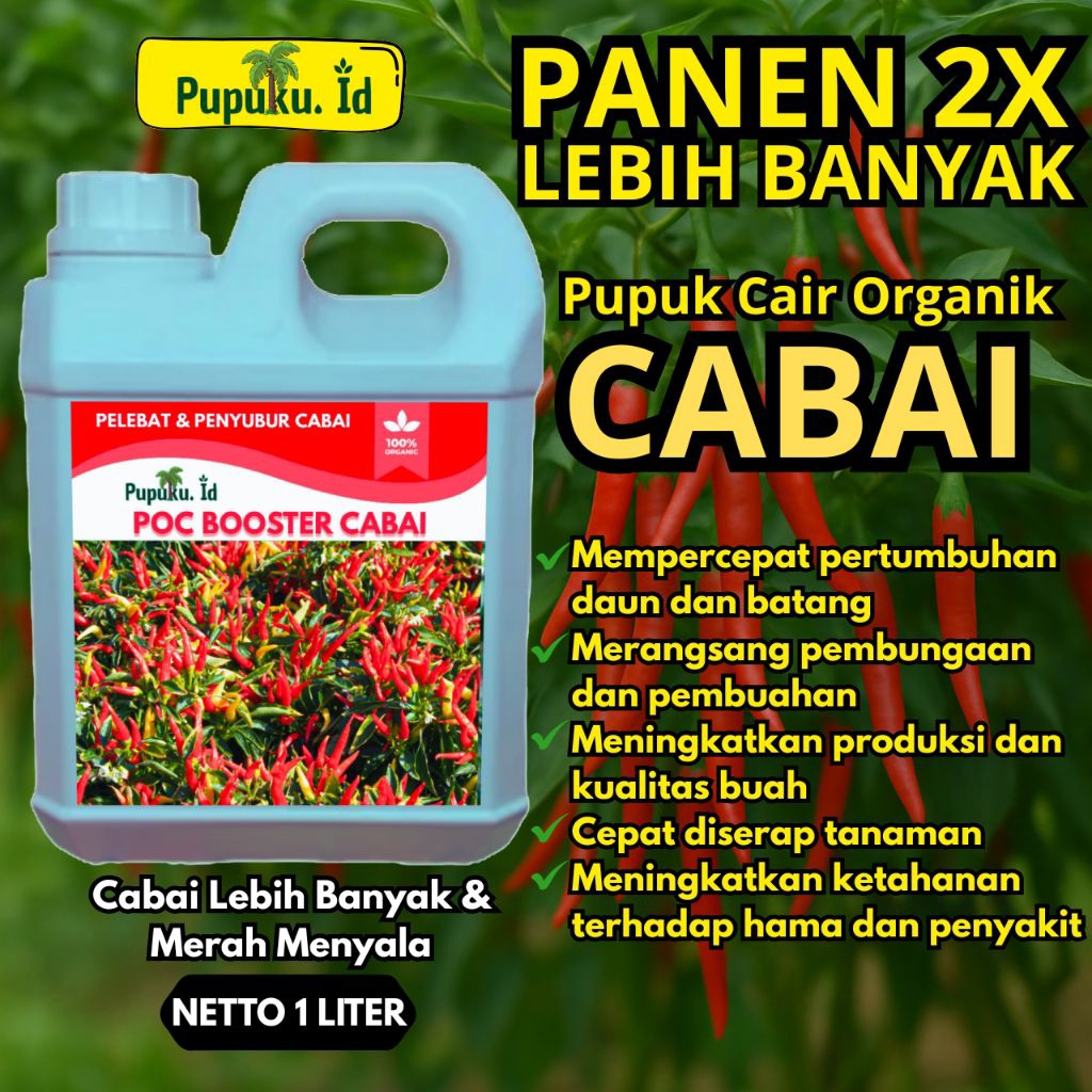 Jual Pupuk booster cabai perangsang bunga dan pelebat buah anti rontok | pupuk pertumbuhan cabai ...
