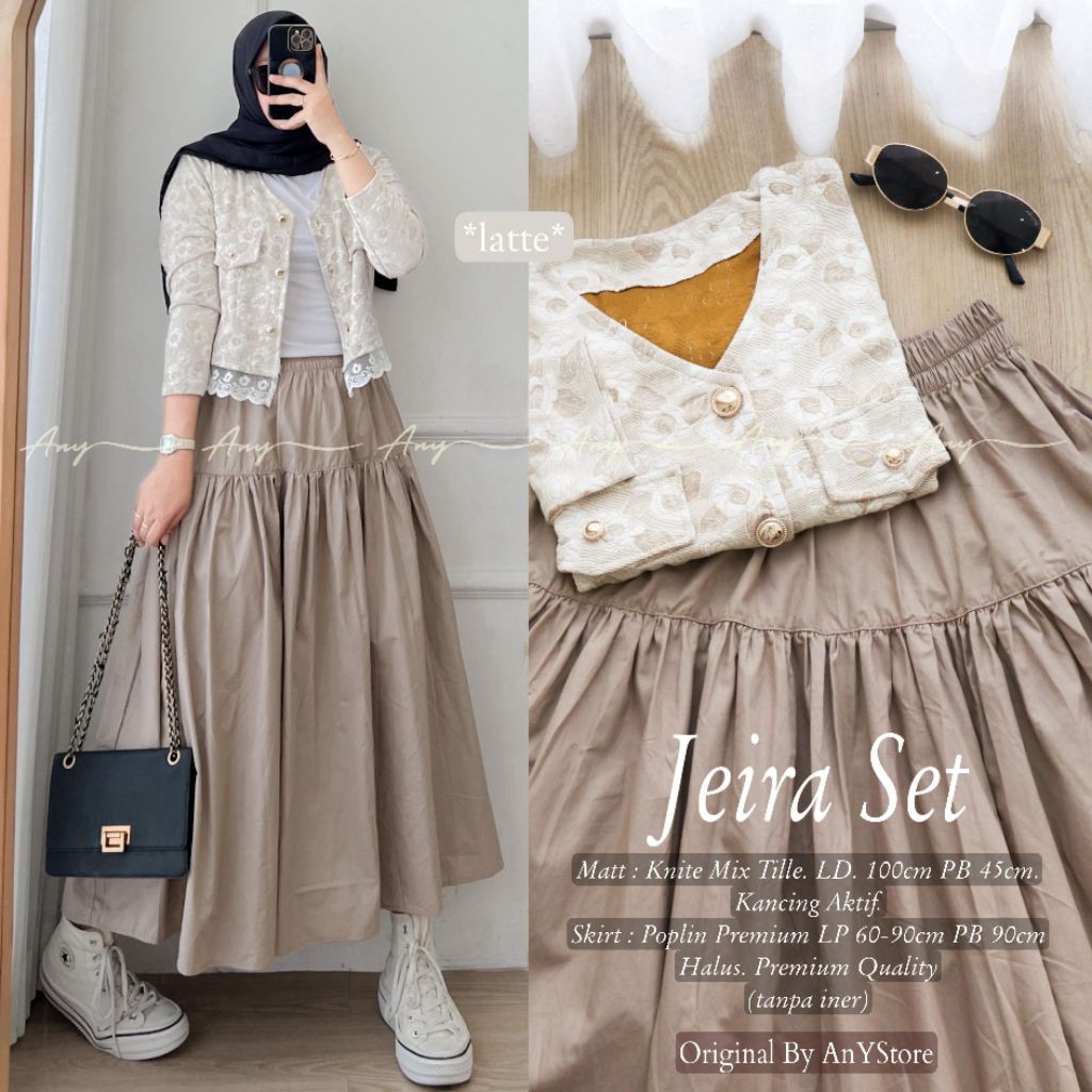 Jual Velfa Jeira Set setelan atasan knite mix tille premium dan rok ...