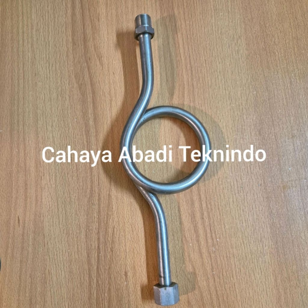 Jual Shiphon pig tail stainless 1/2"inch / Pipa siphon pressure gauge ...