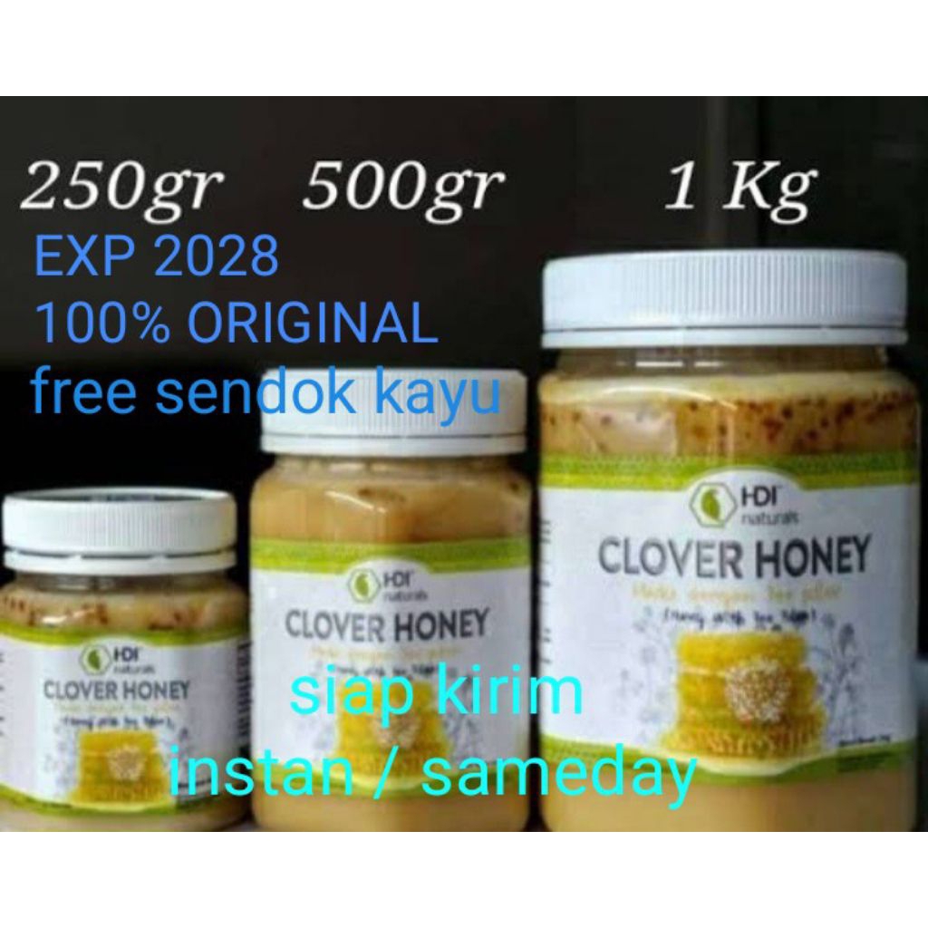 Jual madu clover honey 1kg,500gr,250gr original 2028 free sendok kayu | Shopee Indonesia