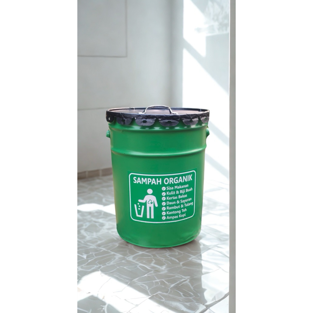Jual TONG SAMPAH ORGANIK KALENG KAPASITAS 25 LITER DENGAN TUTUP ...