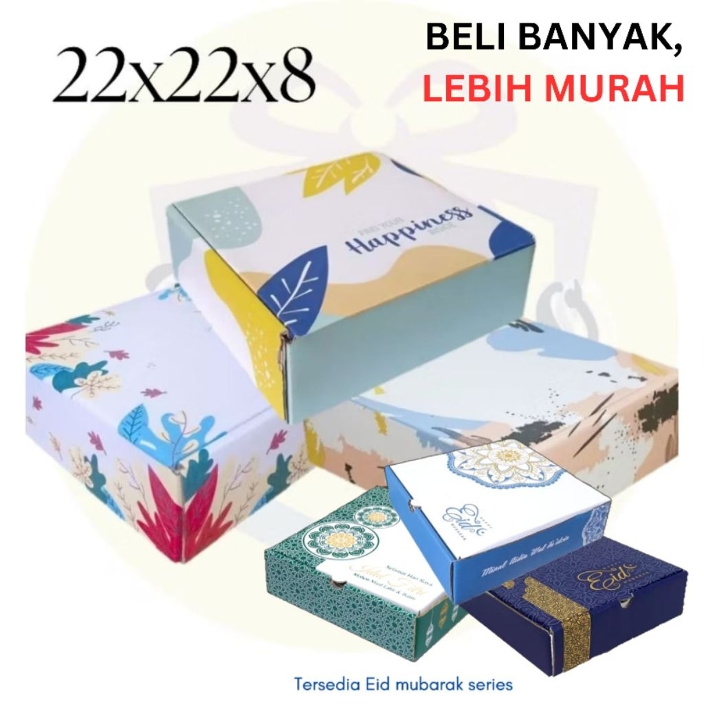 Jual kardus box ukuran 22x22x8 cm, box kemasan online shop/box kado/box ...