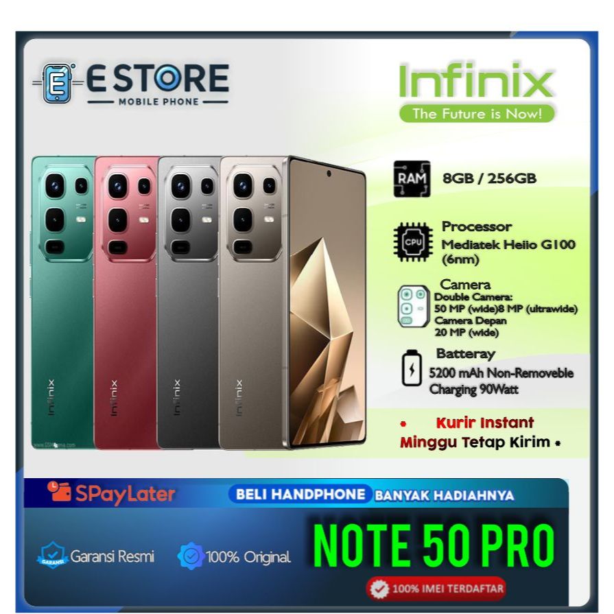 Jual Infinix Note 50 PRO NFC 8/256 FREE WIRELESS Charger Garansi resmi 1 Tahun infinix | Shopee ...