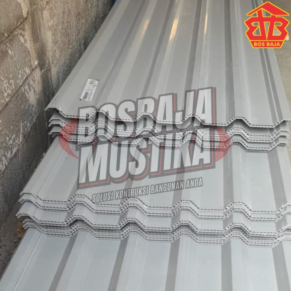 Jual Alderon Twinwall Double Layer 830 6 Meter Abu-abu | Shopee Indonesia