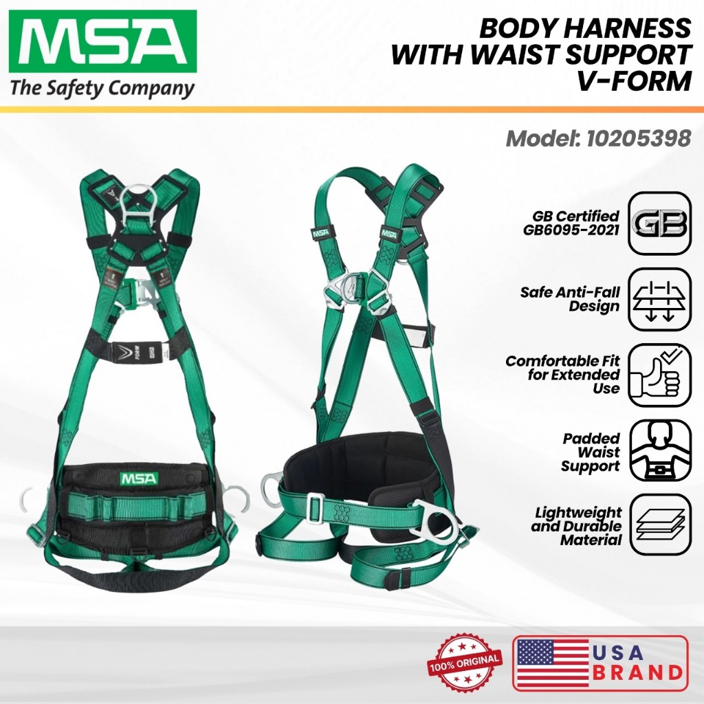 Jual Body Harness MSA V-FORM Full Body Safety Harness - Part Number ...