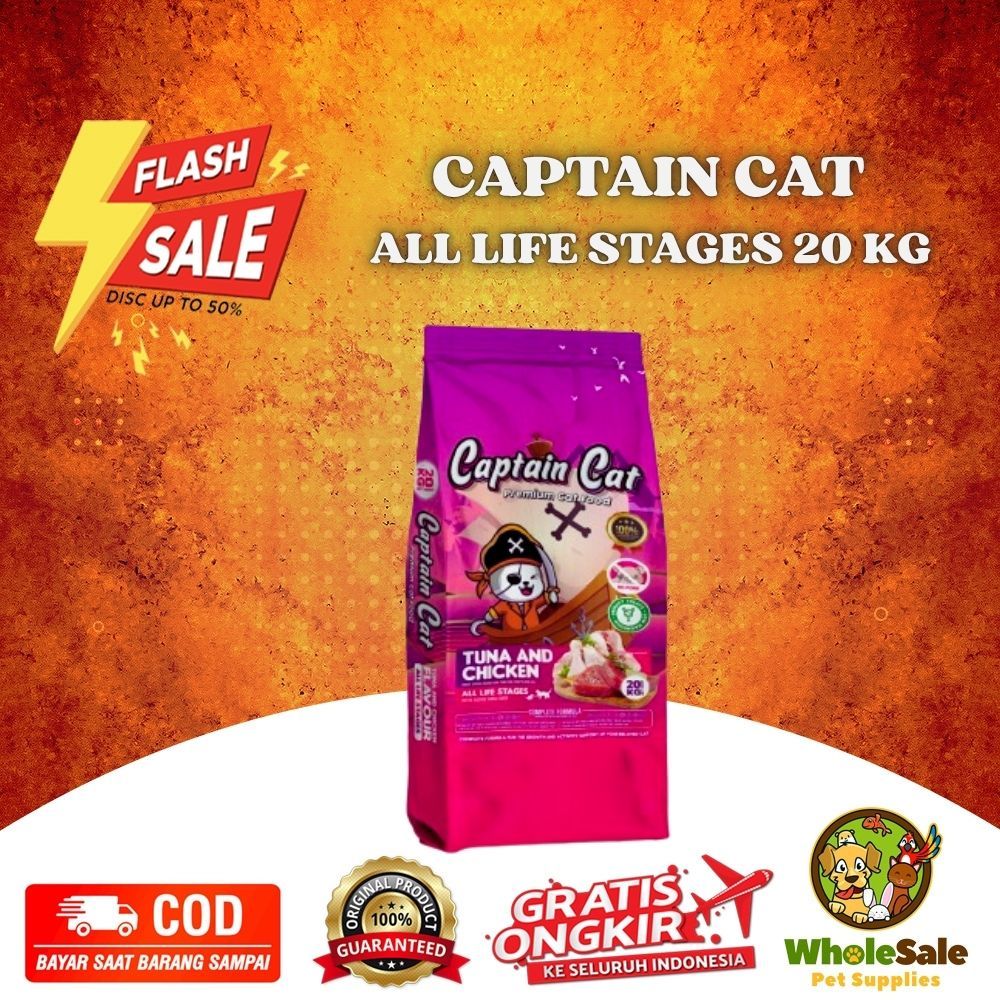 Jual Makanan Kucing CAPTAIN 20kg Dry Food Cat Captain 20kg | Shopee ...