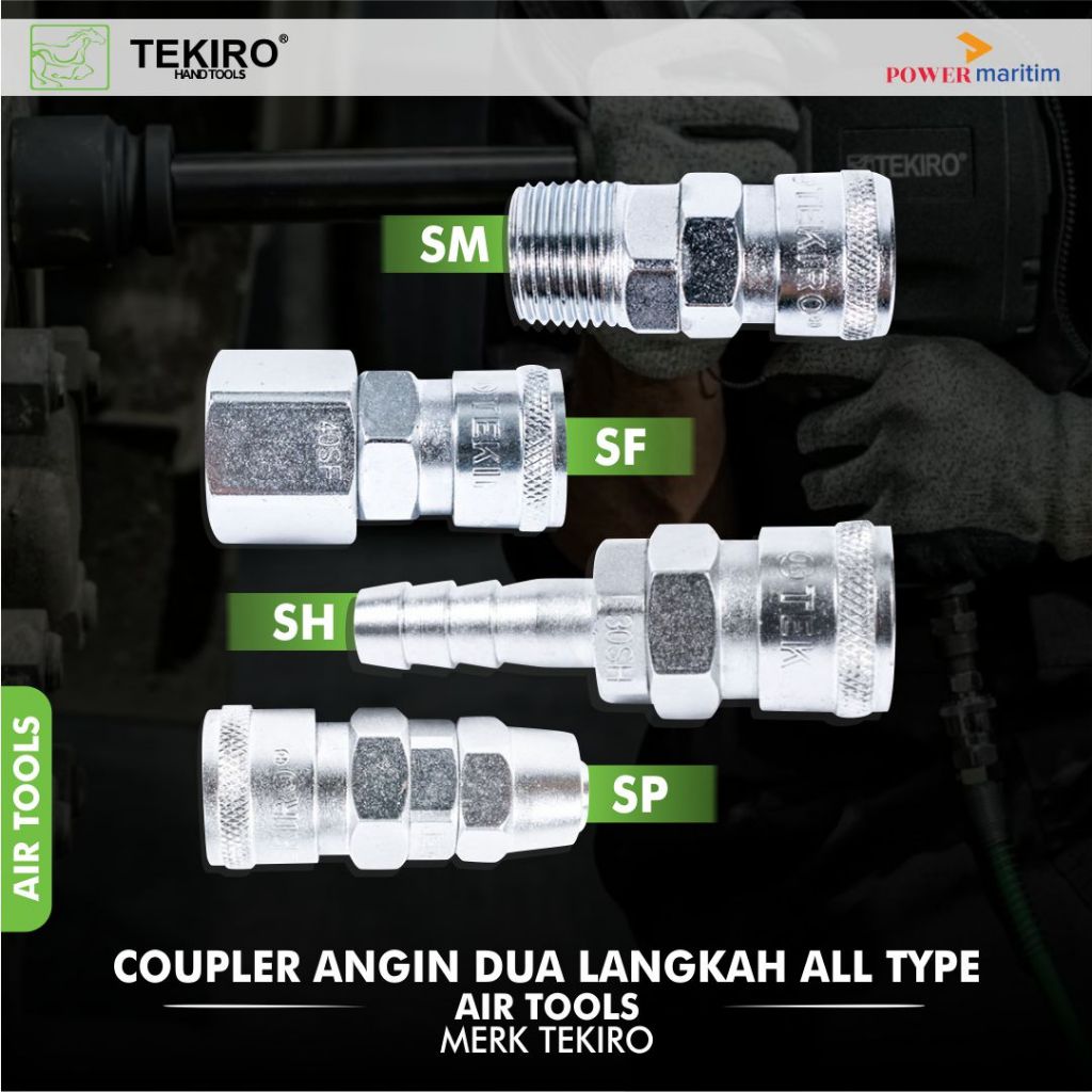Jual Tekiro Coupler Angin Dua Langkah Air Quick Coupler Two Touch ...
