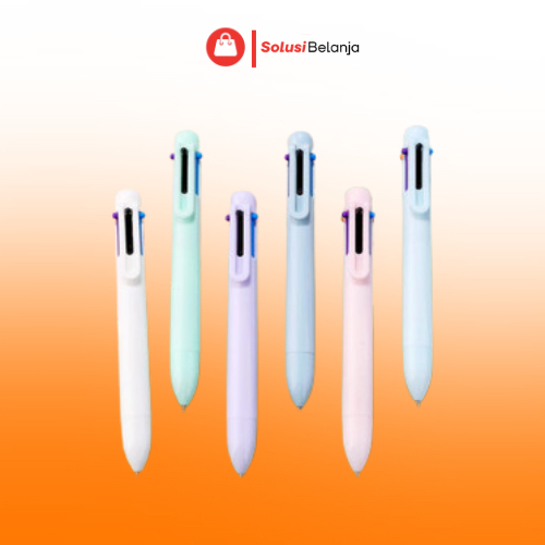 Jual Pulpen Warna Mekanik Pastel Color / 6 In 1 Warna Pulpen Multicolor ...