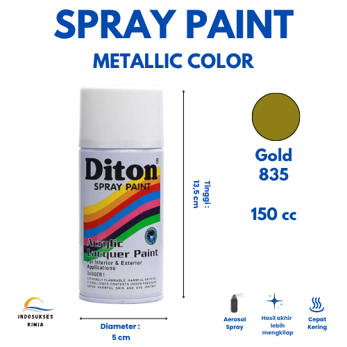 Jual Cat Diton Semprot Warna Metallic / Gold 150 cc | Shopee Indonesia