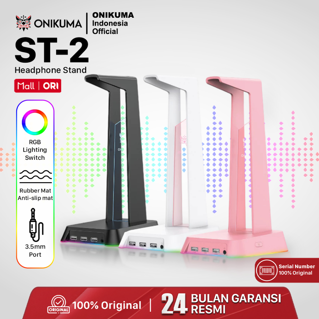 Jual Onikuma ST-2 Stand RGB Gaming Headphone Stand Komputer Headset ...
