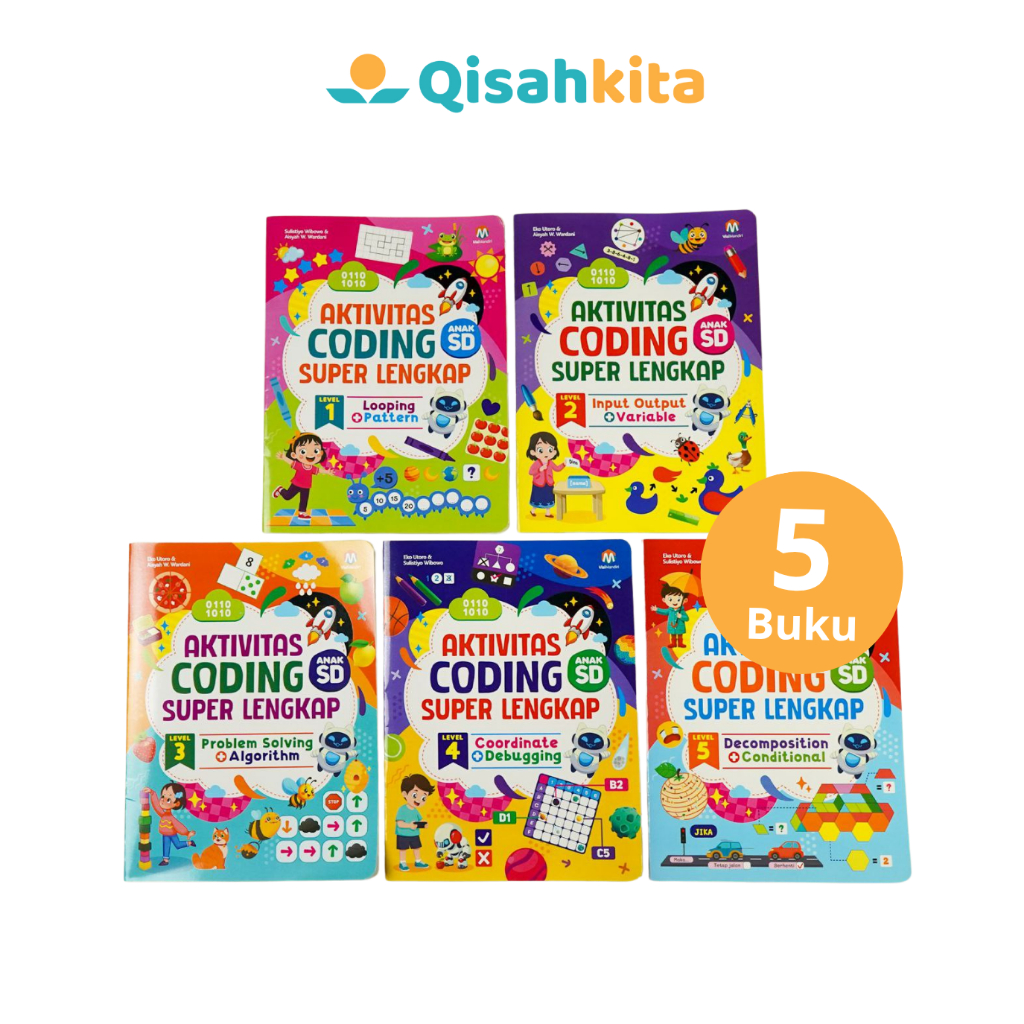 Jual Buku Coding Anak SD Super Lengkap 5 Level Aktivitas Edukasi Logika ...