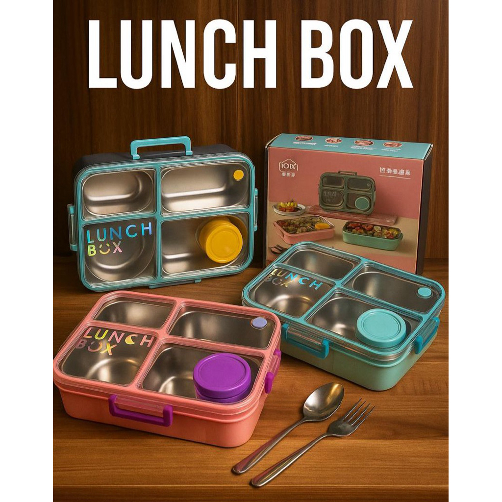 Jual Lunch Box Kotak Makan Stainless Steel Sus 304 Tempat Saus Anti ...