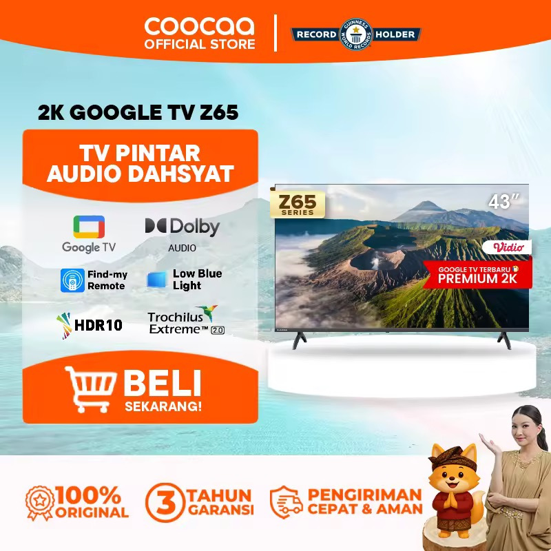 Jual TV Coocaa 43 inch Z65 - OS Google TV - Smart TV - 2K LED - Flicker ...