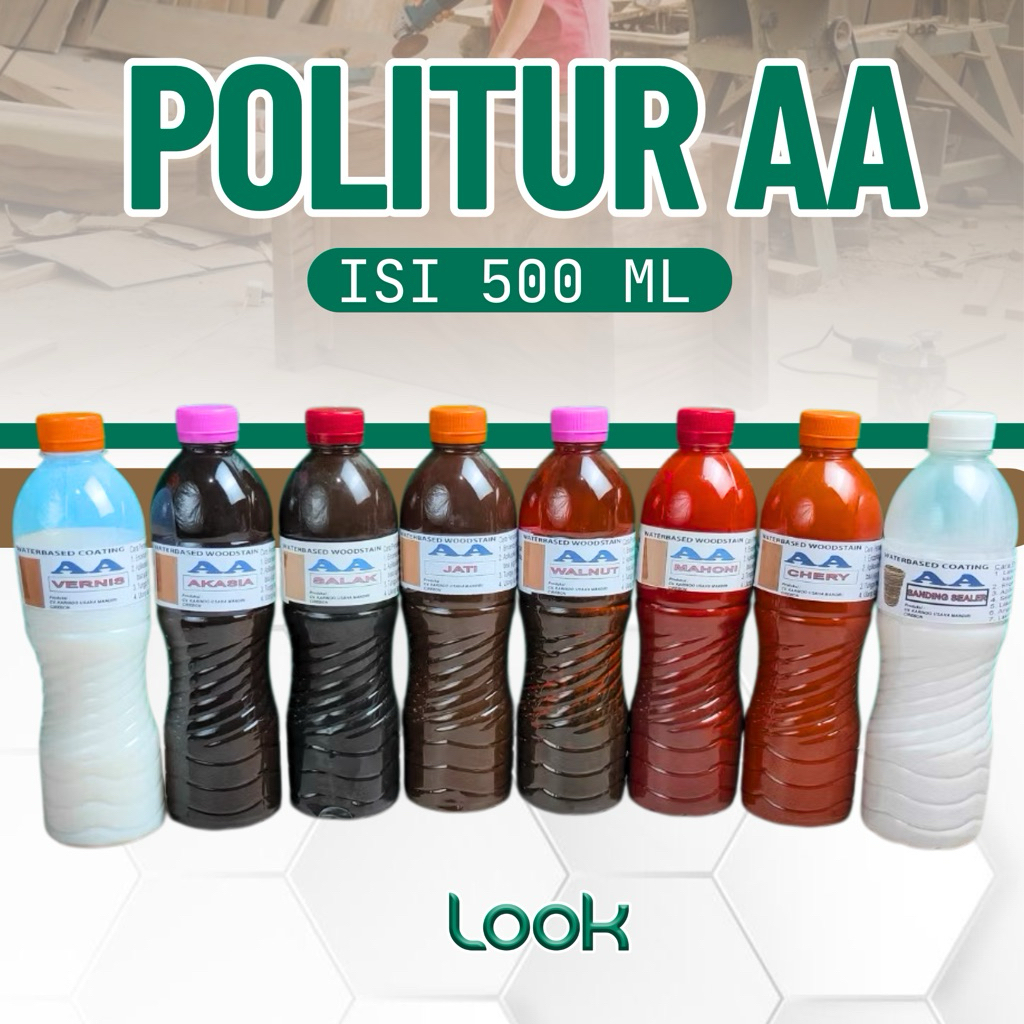 Jual Pewarna Kayu Politur Plitur 500gram & Vernis Woodstain Waterbased ...