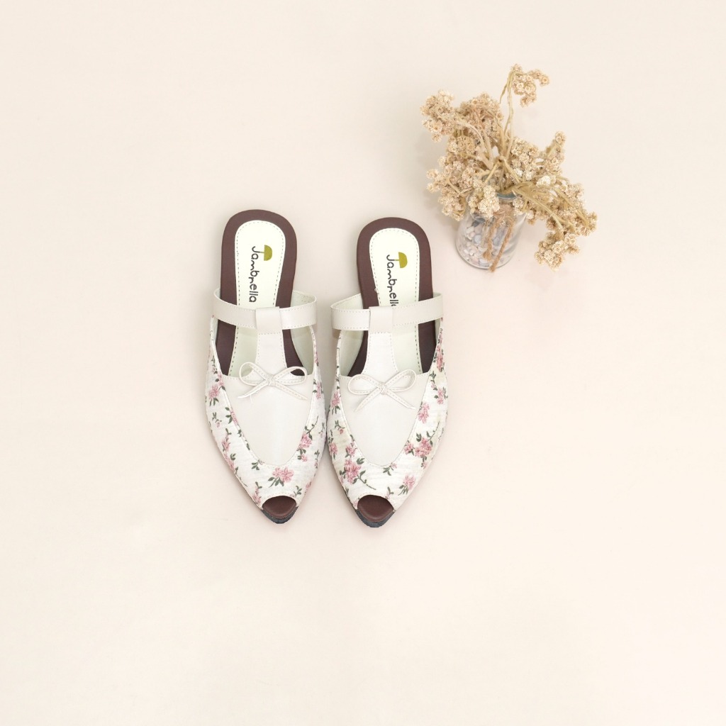 Jual Jambrella BIANCA cream Sandal mules wanita sandal mules simple ...