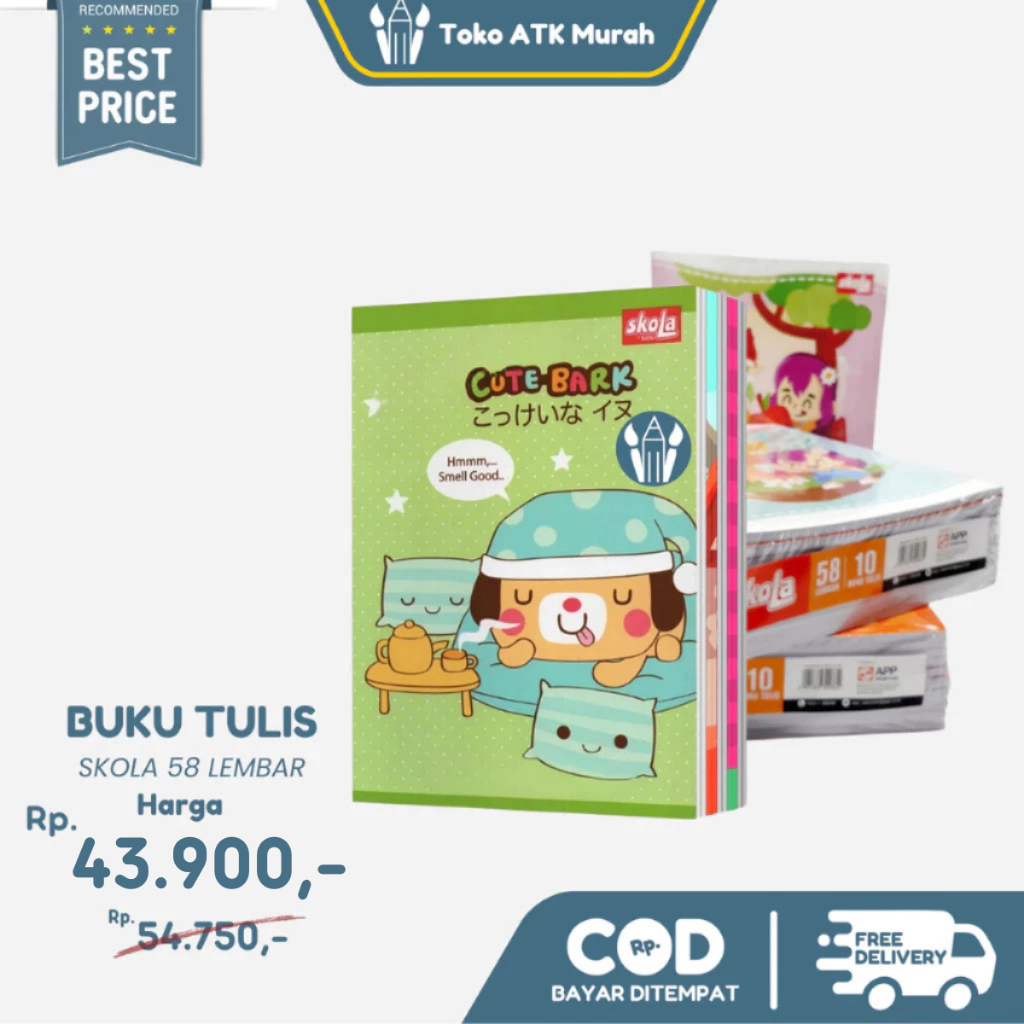 Jual Buku Tulis SKOLA 58 Lembar Pak Isi 10 Buku Catatan Sekolah ...