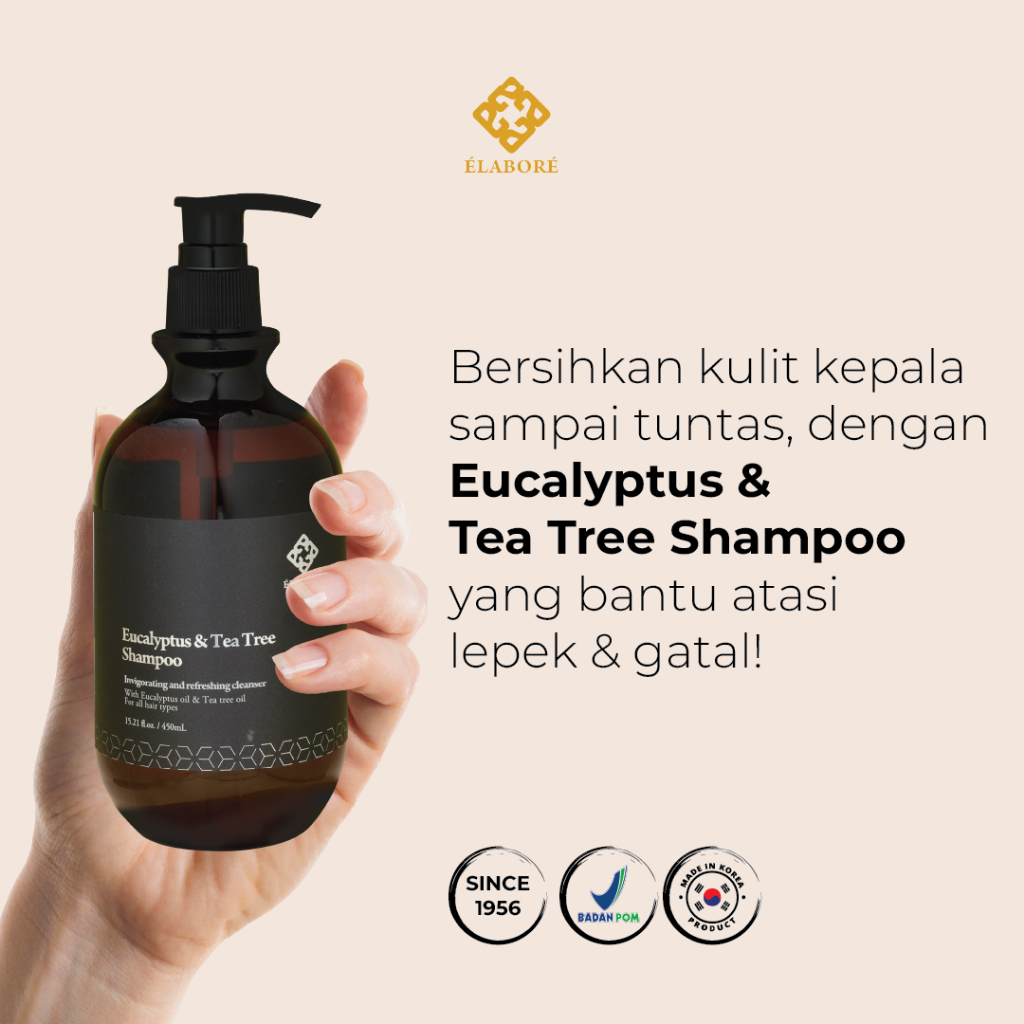 Jual Elabore Eucalyptus & Tea Tree Shampoo - Shampoo Anti Rontok ...