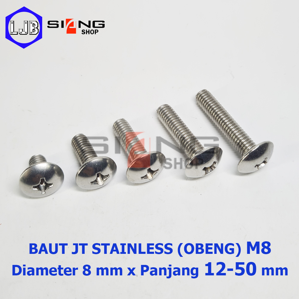 Jual Baut JT Stainless M8 panjang 12 sd 50mm | Shopee Indonesia