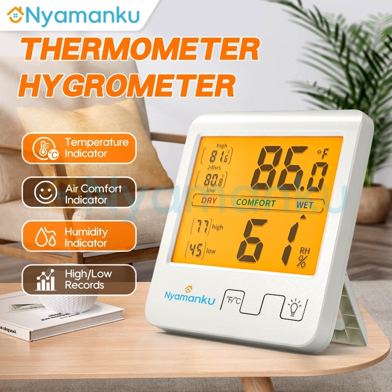 Jual Hygrometer Termometer Ruangan Digital Jam Thermometer Indoor ...