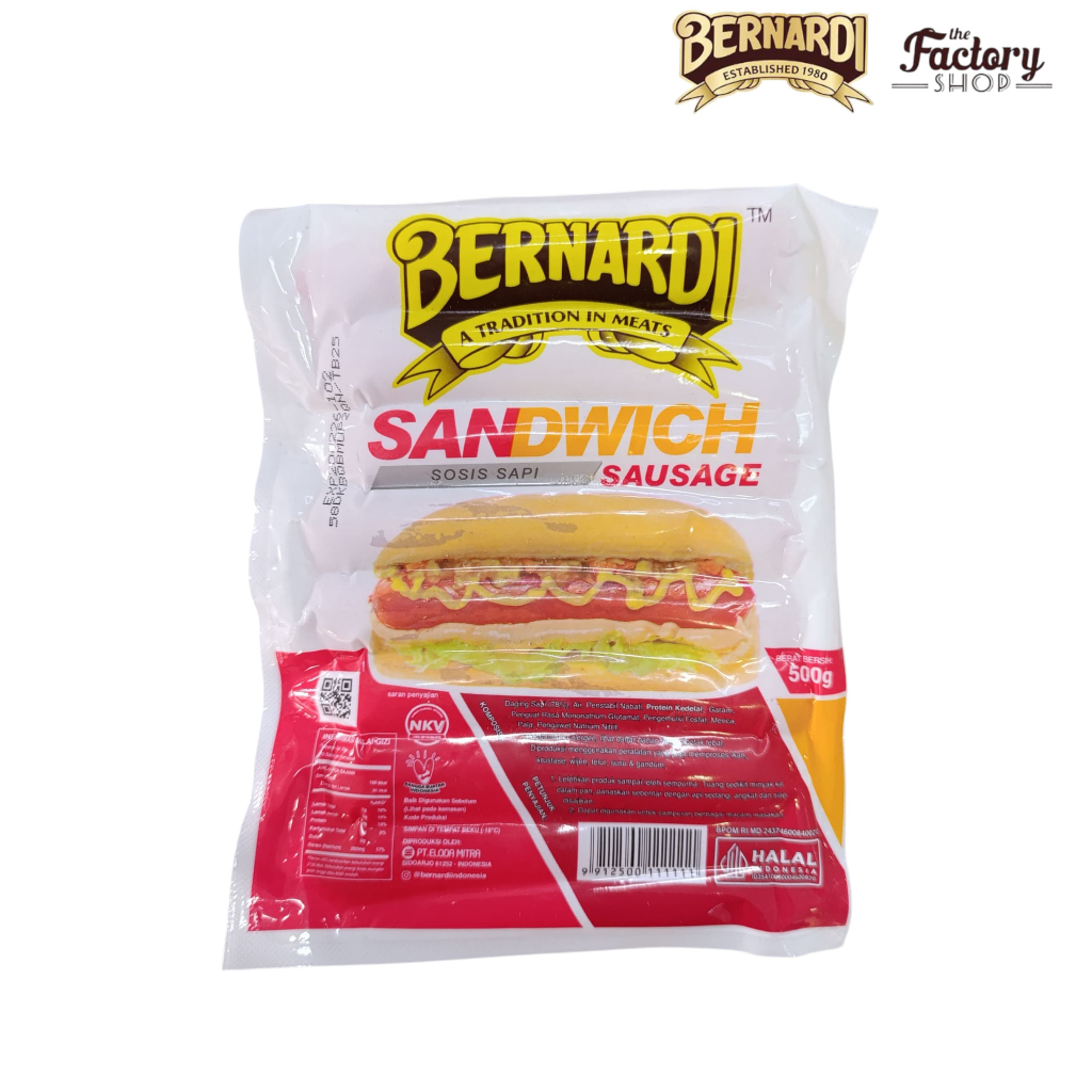 Jual BERNARDI SANDWICH SOSIS 10CM 500G (99125001170 | Shopee Indonesia