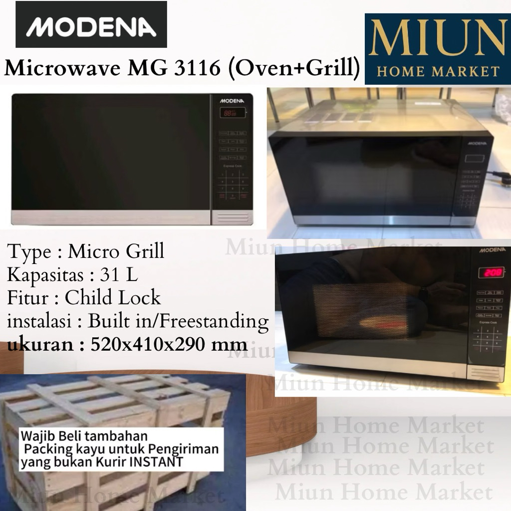 Jual MICROWAVE MODENA MG 3116 / 31 Liter/Microwave Oven+Grill | Shopee ...