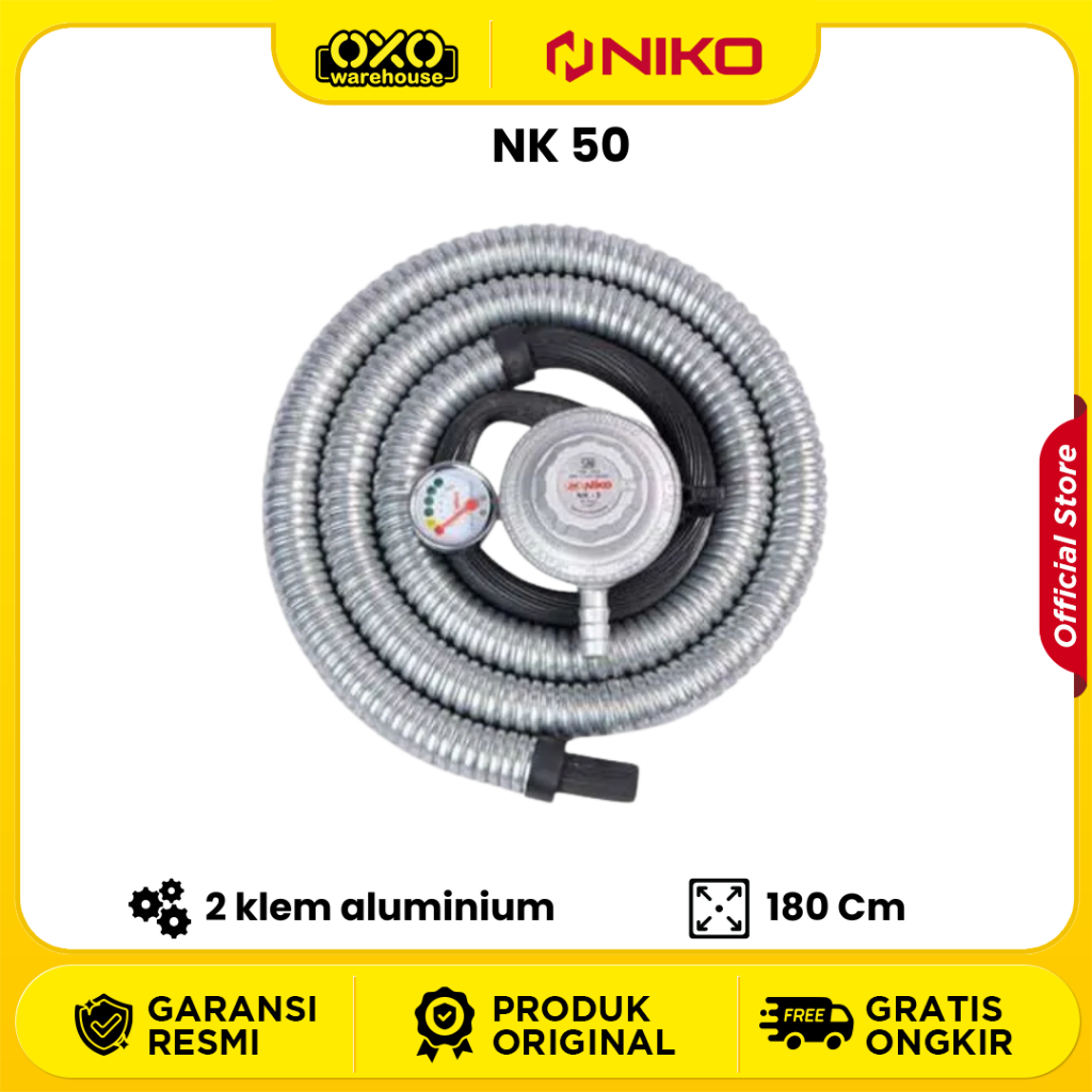 Jual NIKO NK-50 Selang & Regulator Gas Standar SNI dengan Meter Tekanan ...