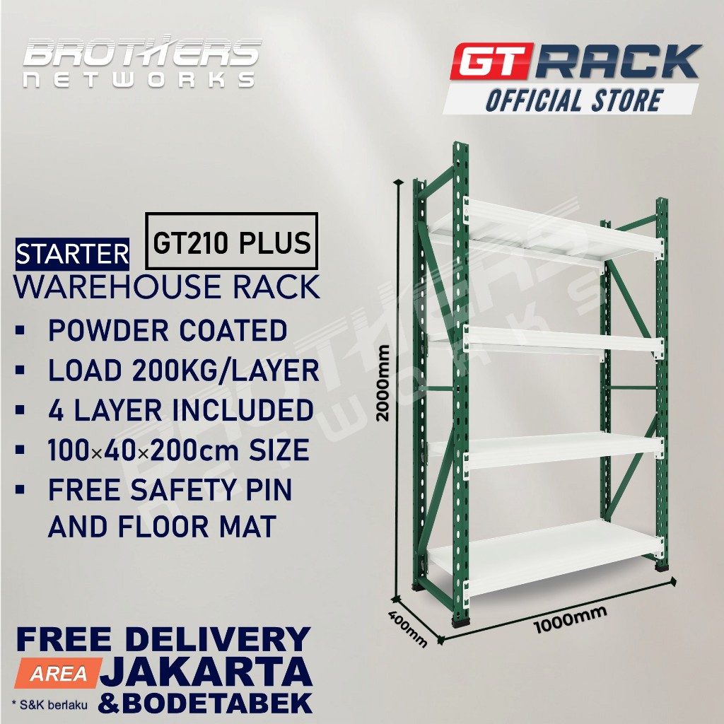 Jual RAK GUDANG BESI GT RACK GT210 PLUS – WAREHOUSE RACK 200KG TINGGI 4 ...