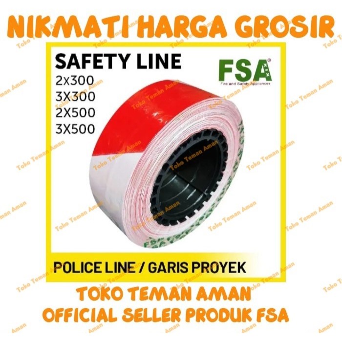 Jual Safety Line Police Line Merk FSA warna merah putih 2 dan 3 " inch ...