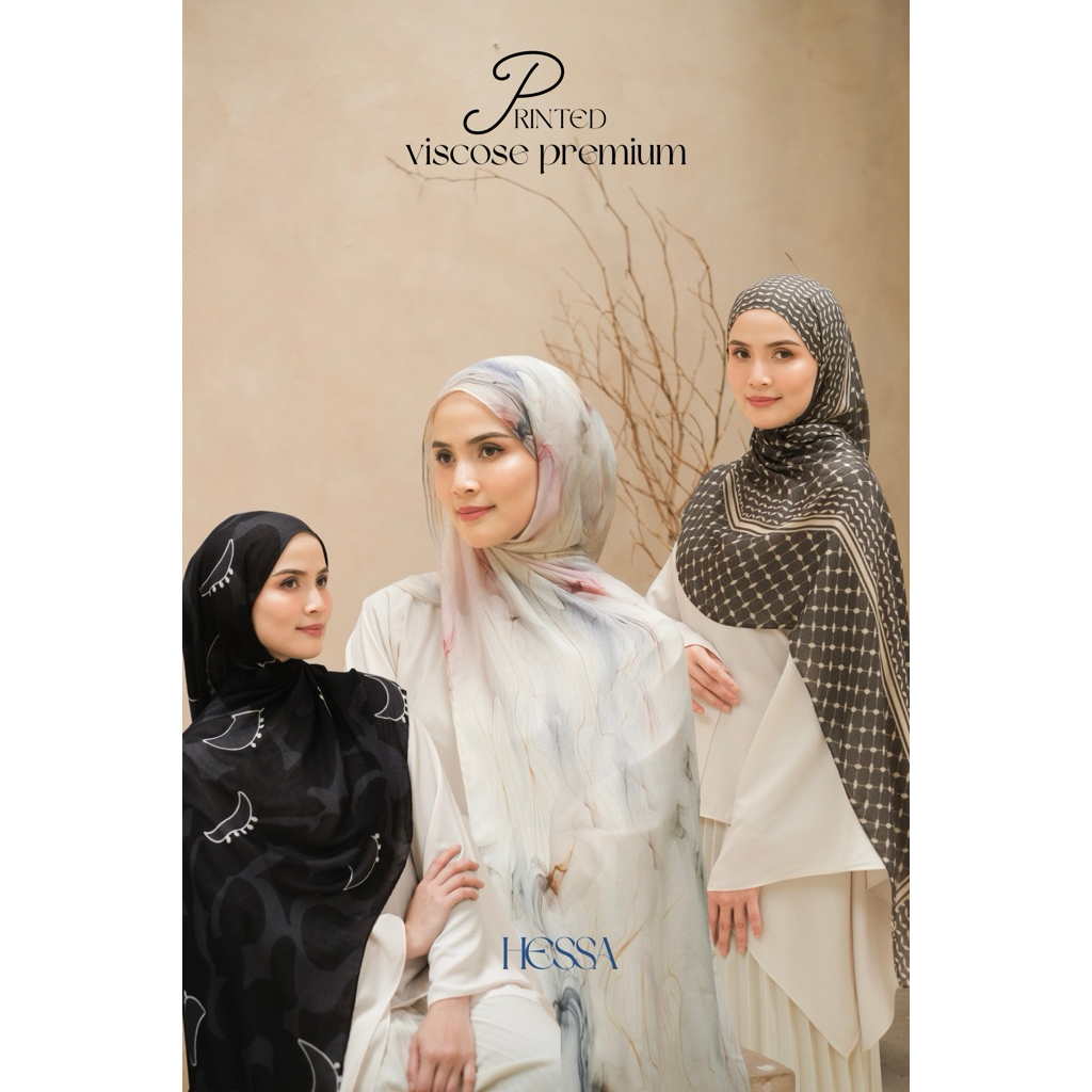 Jual Pashmina Viscose Premium Printed - HESSA | Shopee Indonesia