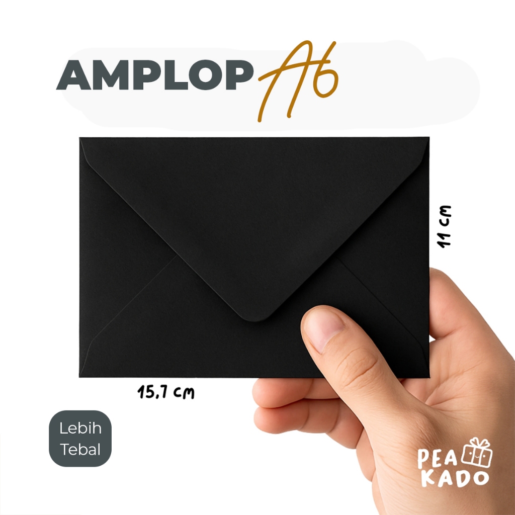 Jual Amplop Hitam A6 Kraft Tebal Aesthetic 11x16 cm Untuk Kartu Ucapan ...