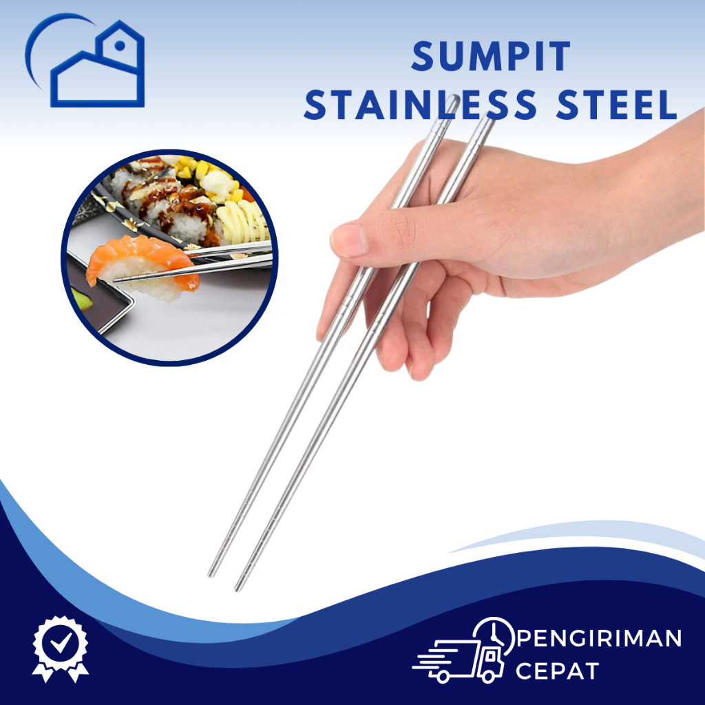 Jual Sumpit Stainless Steel Anti Karat Sumpit Korea Ukuran 18 CM ...