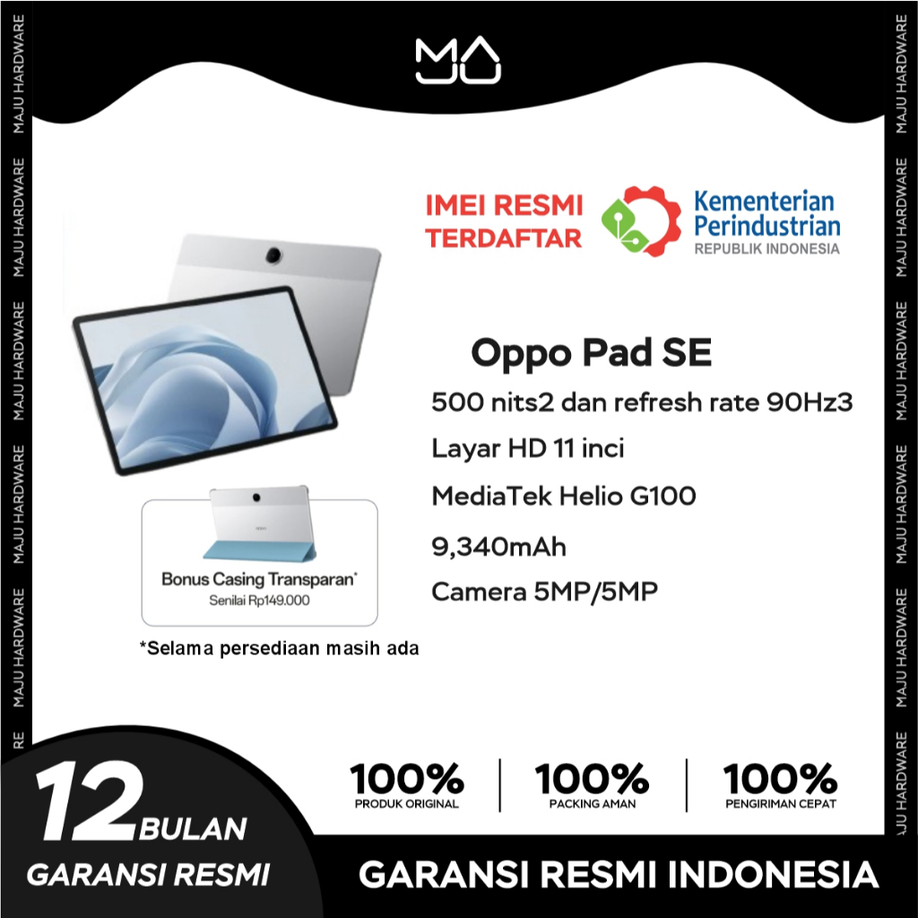Jual Oppo Pad SE 4/128GB Wi-Fi Version [MediaTek Helio G100, 9340mAh ...