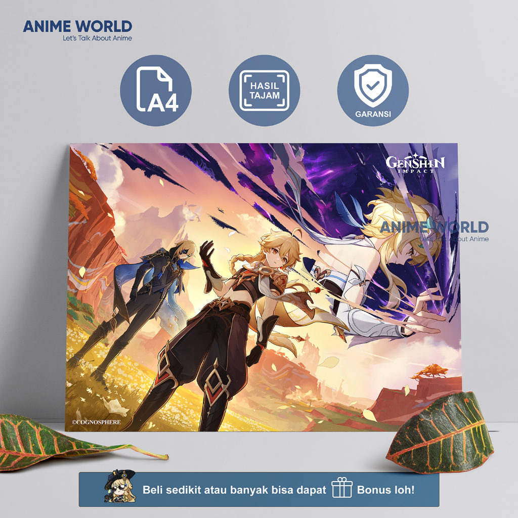 Jual Poster Genshin Impact Dainsleif Aether Lumine Terbaru Full Color ...