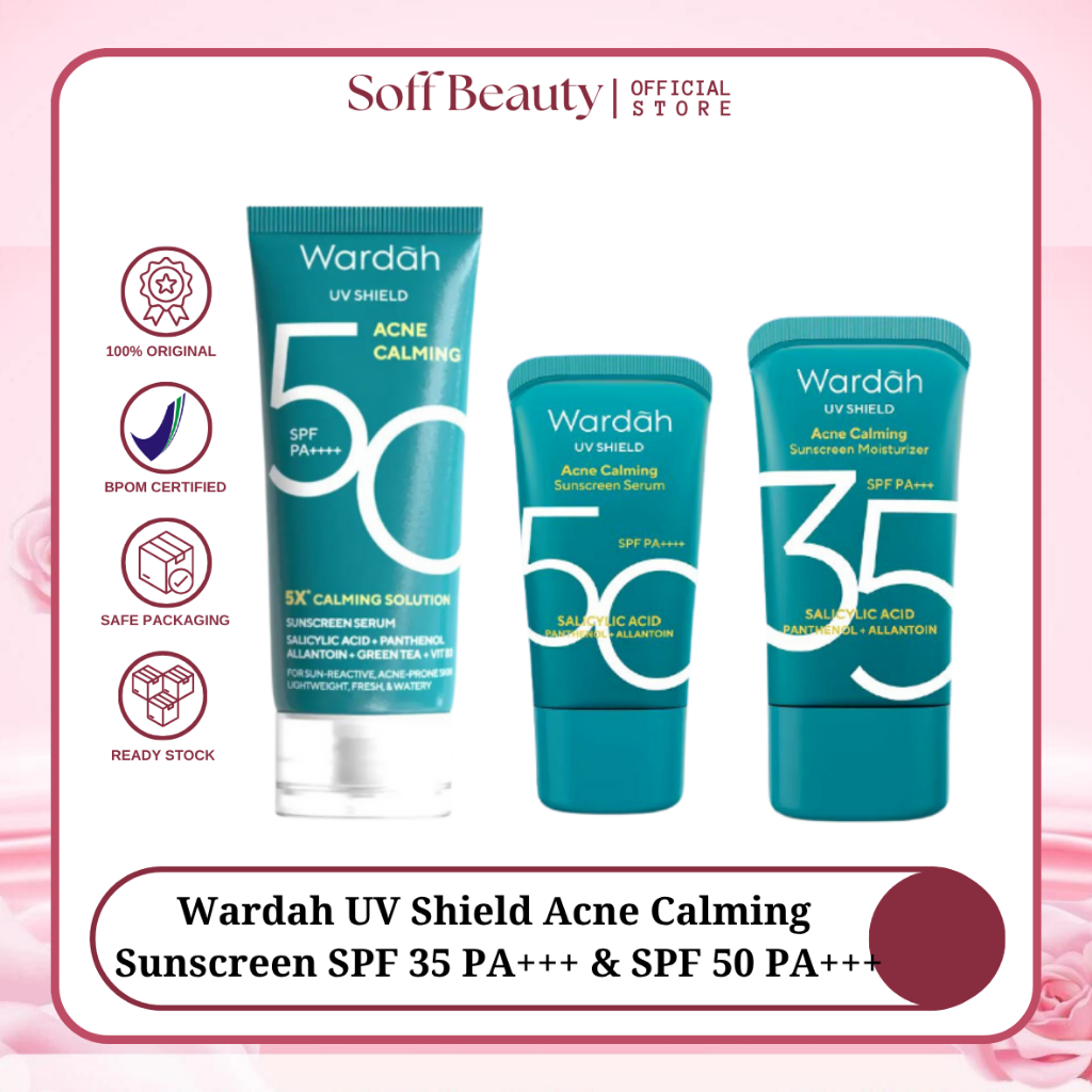 Jual Wardah UV Shield Acne Calming Sunscreen SPF 35 PA++ || SPF 50 PA ...
