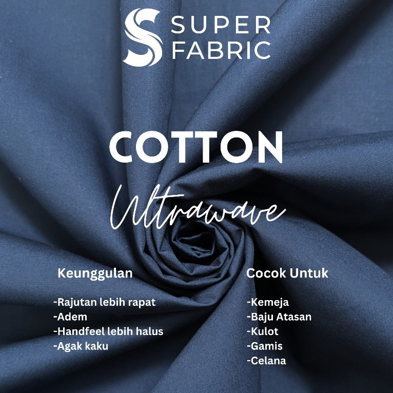 Jual Kain Cotton Ultrawave Full Katun Cotton Kemeja, gamis, kulot 0.5 ...