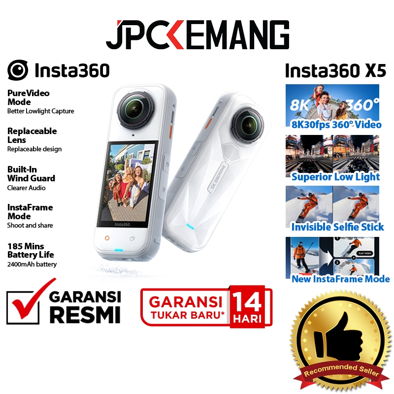 Jual Insta360 X5 8K 360 Action Cam Insta 360 ONE X5 Action Camera Kamera Aksi Satin White ...