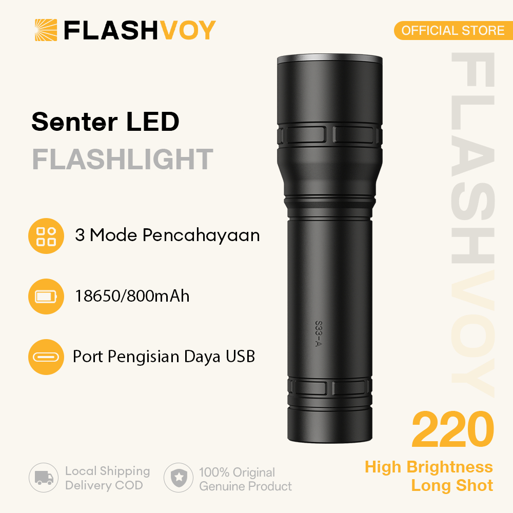 Jual Flashvoy&Superfire L11 Senter LED Super Terang Tahan Lama Type C ...