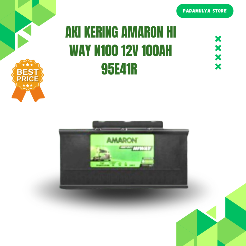 Jual Aki Kering Amaron HI Way N100 12V 100Ah 95E41R Genset Kapal DumpTruck Excavator | Shopee ...