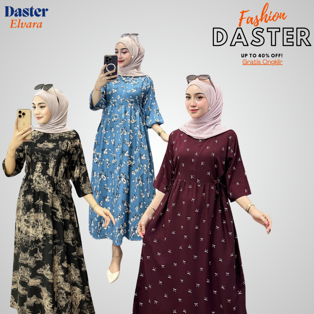 Jual Miranda Dress Rayon 3/4 / Daster Rayon Premium / Dress Busui ...