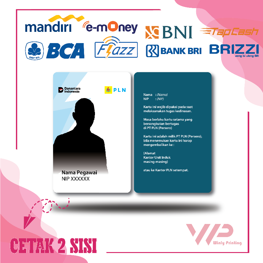 Jual KARTU ID CARD PLN DANANTARA NEW DESIGN E MONEY ETOLL MANDIRI FLAZZ ...