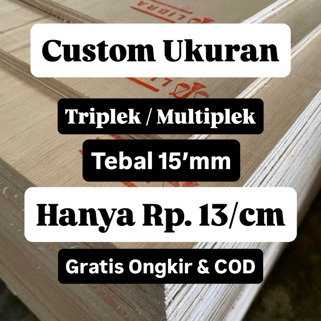 Jual PREMIUM Triplek Custom Ukuran Tebal 15mm Meranti Halus Plywood ...