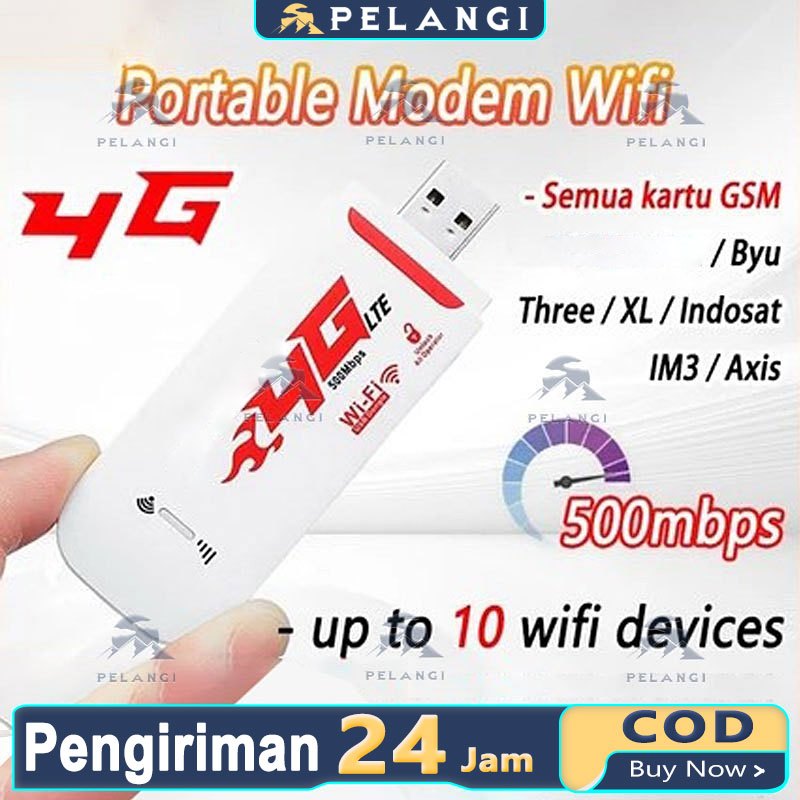 Jual Modem Wifi 4G Wingle USB Mifi All Operator 500Mbps Modem WIFI USB 500Mbps 4g LTE Wi-Fi ...