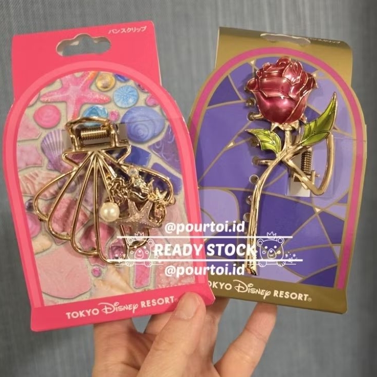 Jual TOKYO DISNEY RESORT - BELLE ROSE ARIEL PEARL SHELL Hair Claw ...