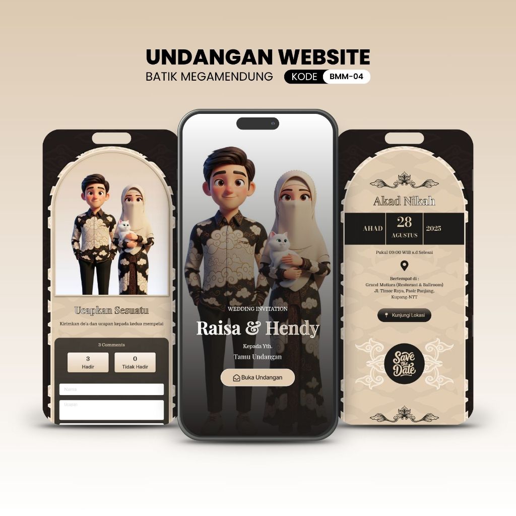 Jual Undangan Digital Website Pernikahan Premium dan Elegant | Batik ...