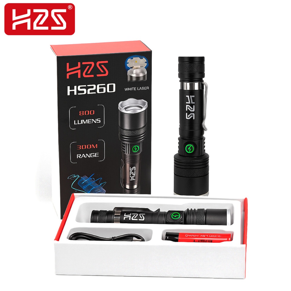 Jual H2S Senter LED Laser 800lumens HS-260 Full Alumunium Strong ...