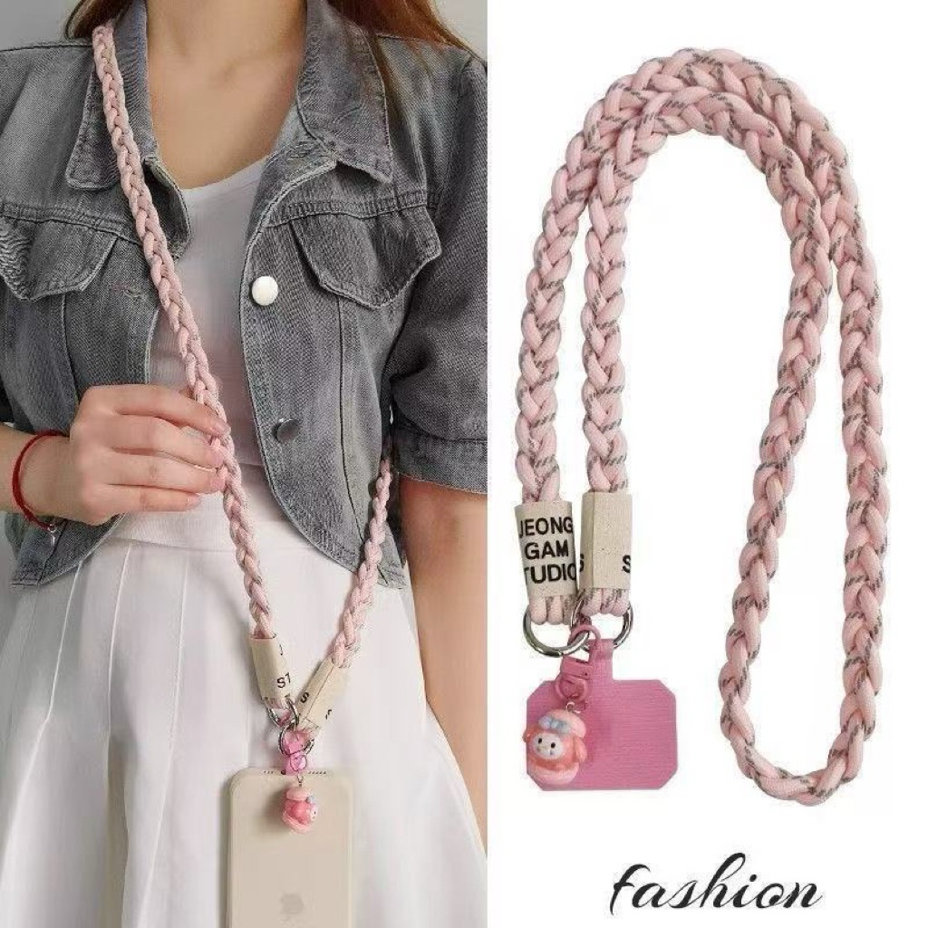Jual Gantungan Hp Phone Strap Panjang Motif Kepang Pink Lucu | Strap Hp ...