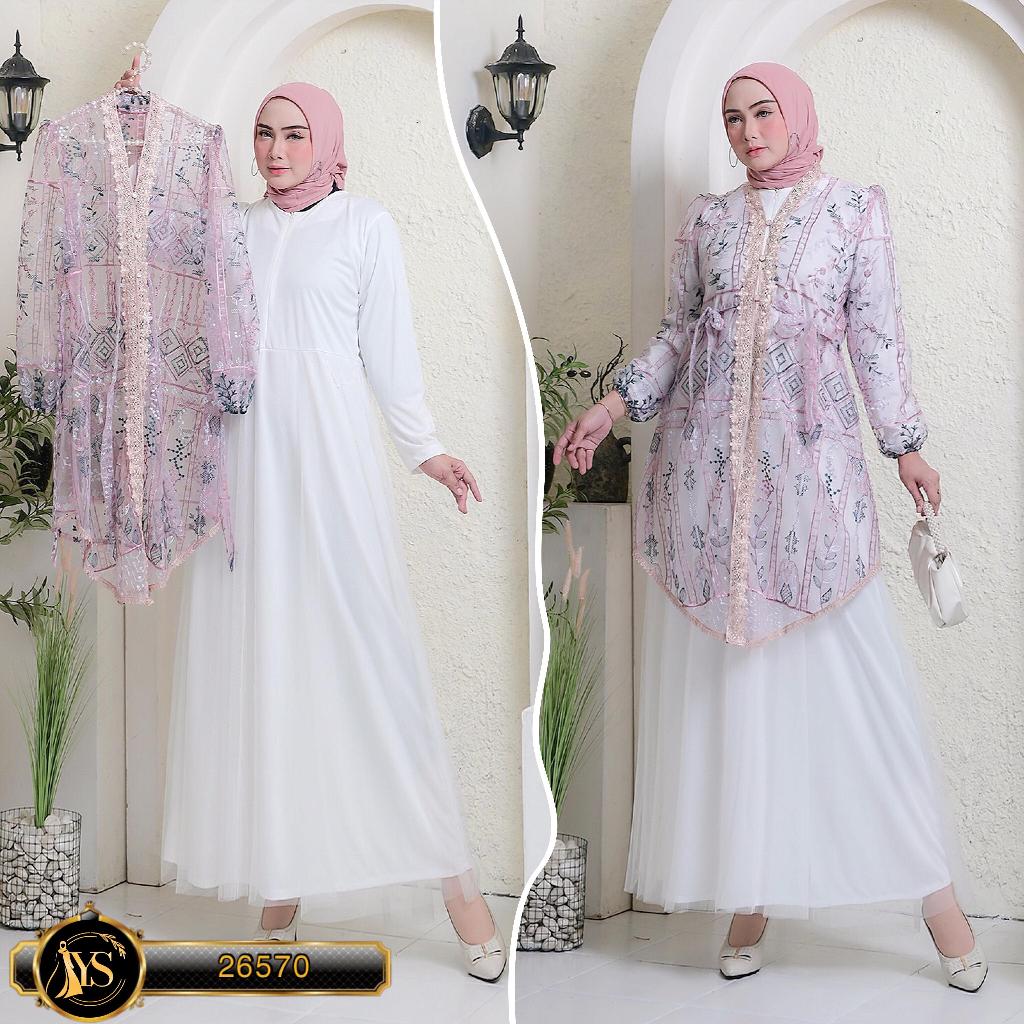 Jual Yesaya - Setelan ( Inner+Outer) Wanita Muslim Kekinian Set Inner Outer 2 In 1 Full Bordir ...
